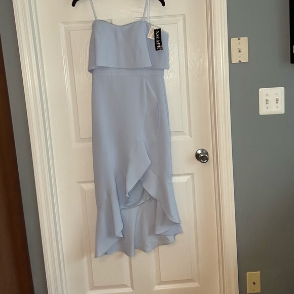 Dresses | Xscape Ruffled Highlow Baby Blue Dress | Poshmark